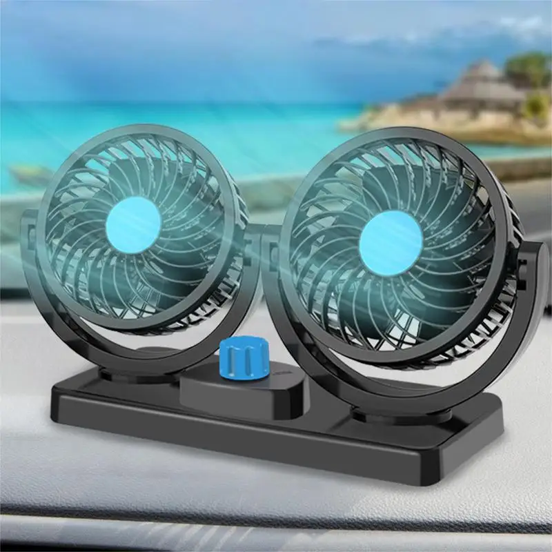 Car-USB-Fan-PortableDual-Head-Electric-Fan-720-Degree-Rotation-Auto ...