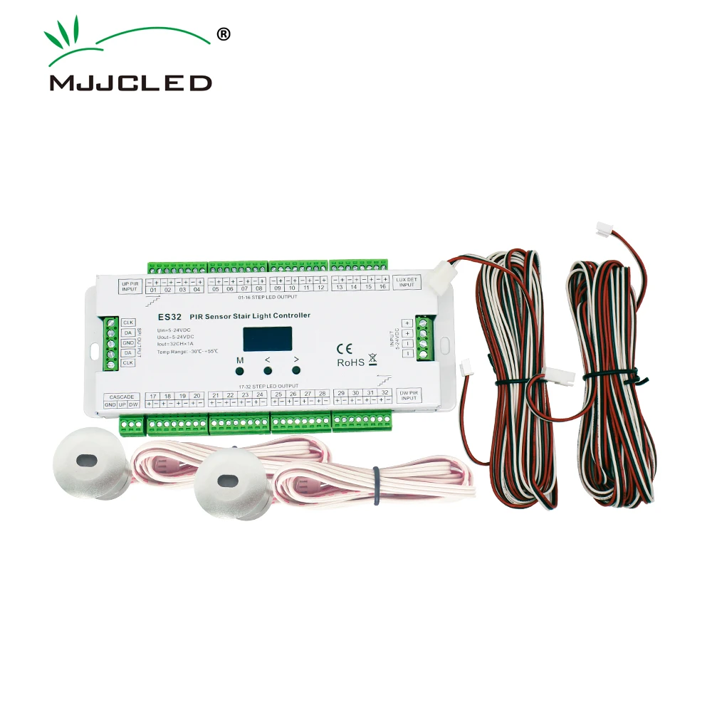 32-Channel-LED-Stairs-Controler-PIR-Motion-Sensor-12V-5V-24V-DC-Step ...