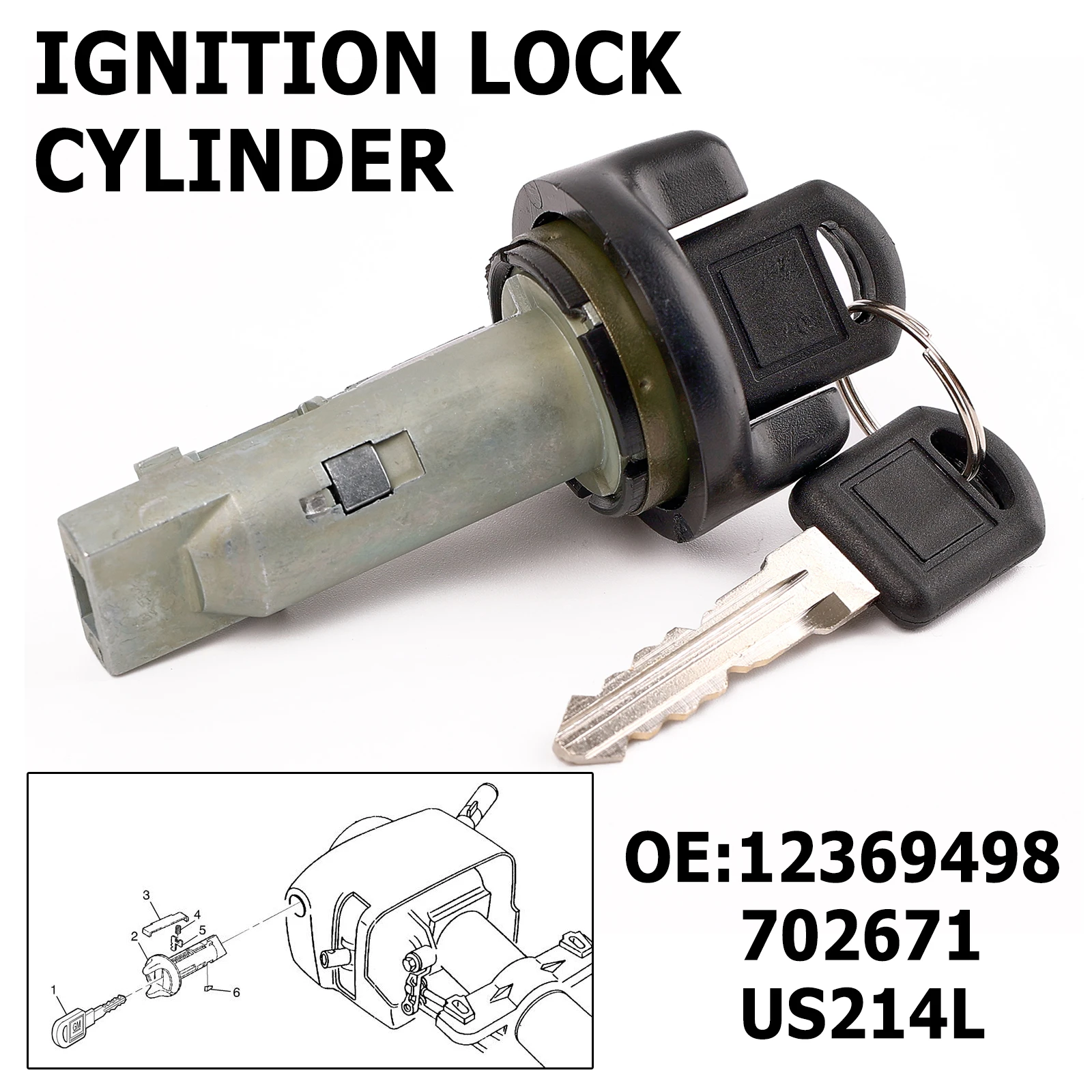 12369498-702671-Pickup-Truck-Ignition-Key-Lock-Cylinder-With-Keys ...