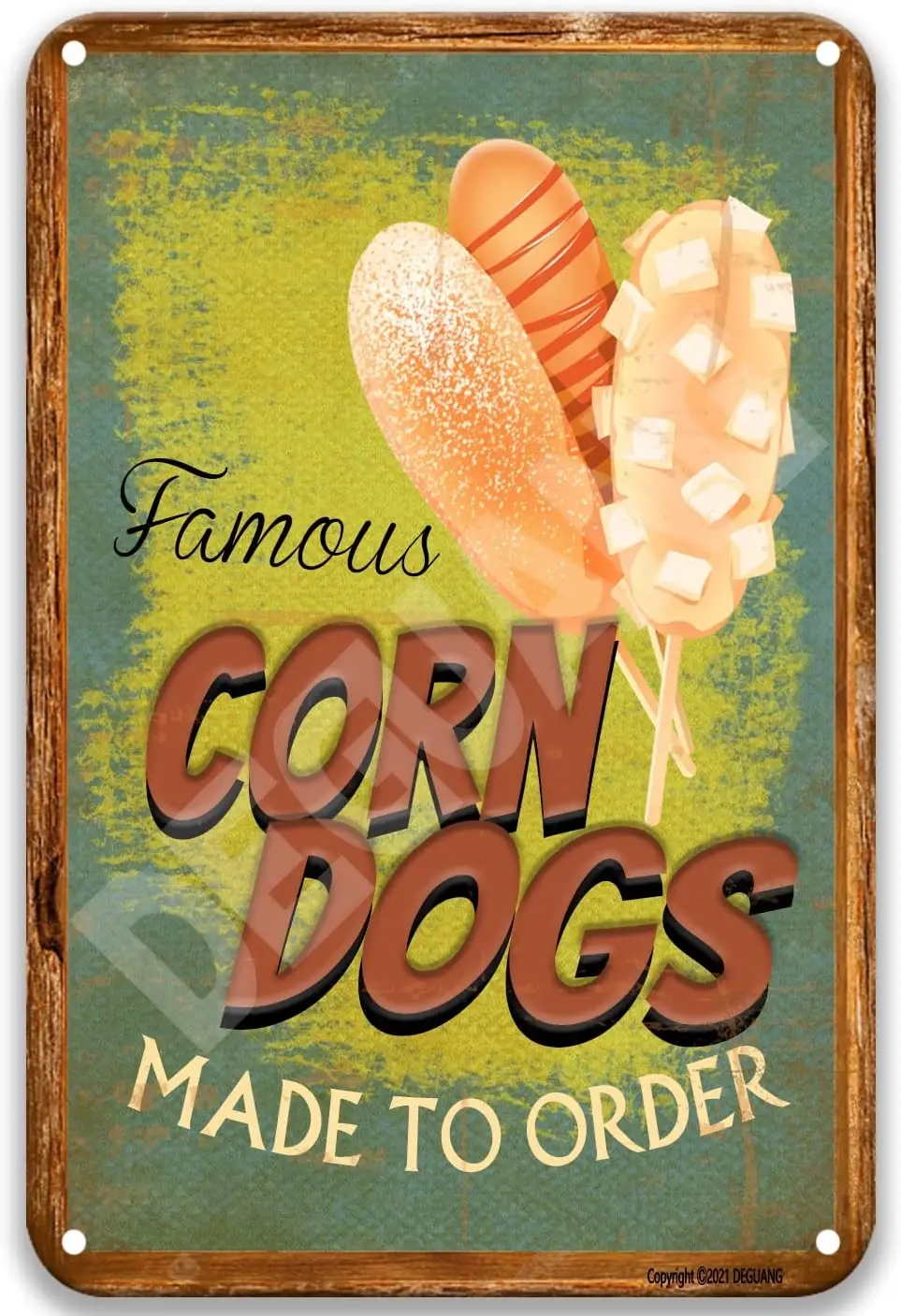 Famous-Corn-Dogs-Food-Made-to-Order-Tin-Signs-Vintage-Farm-Country ...