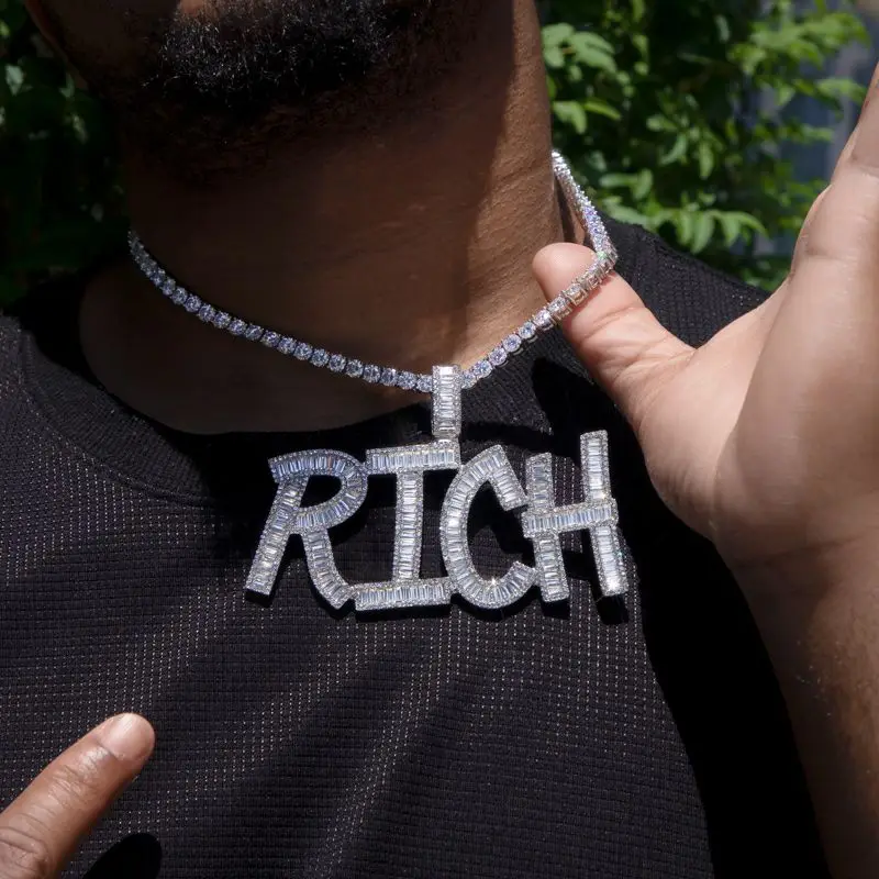 Letter-RICH-Pendant-Full-Paved-5A-Cubic-Zirconia-Luxury-Iced-Out-Bling ...