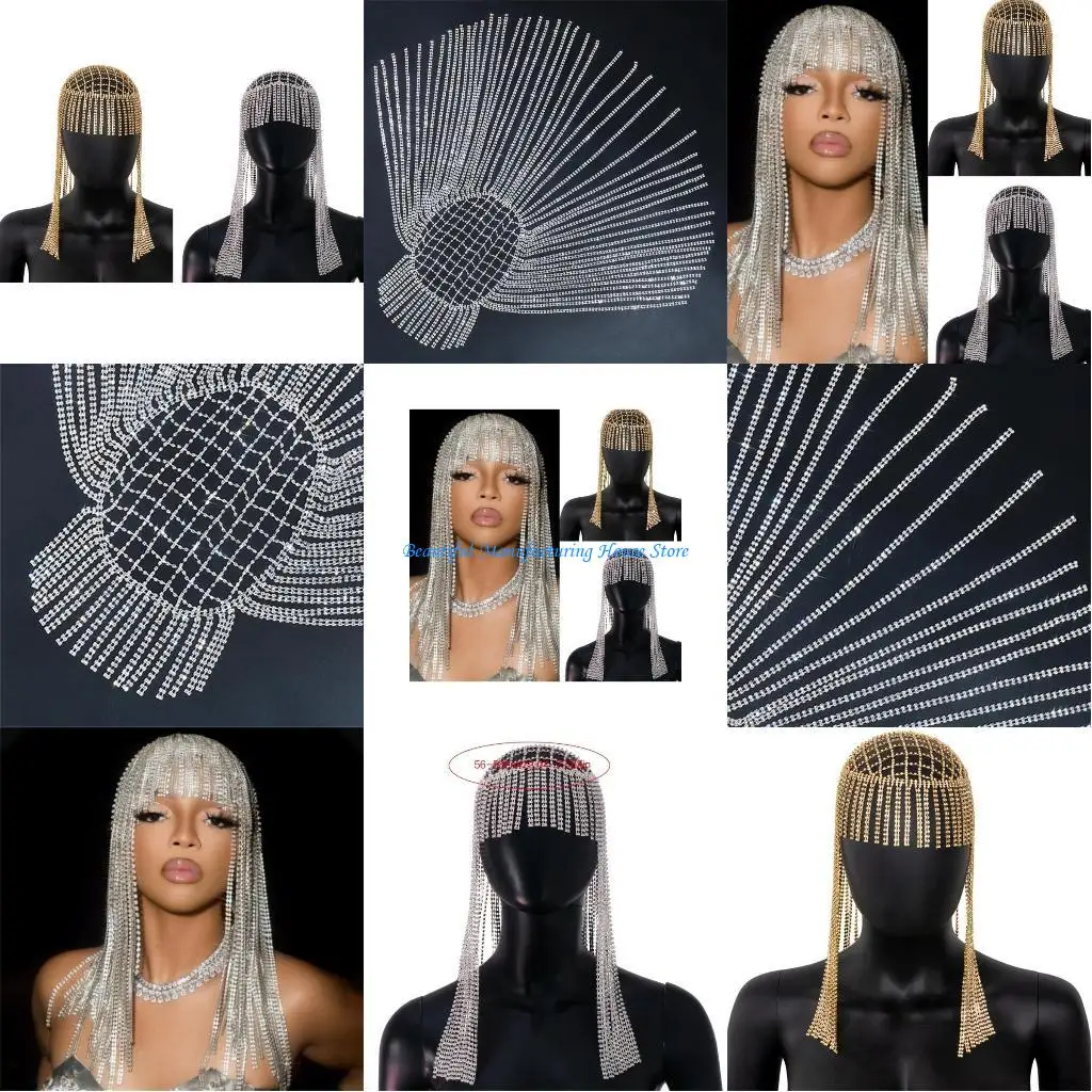 E56A Queen Headband Chain Silver Hair Chain Crystal Hair Accessories ...