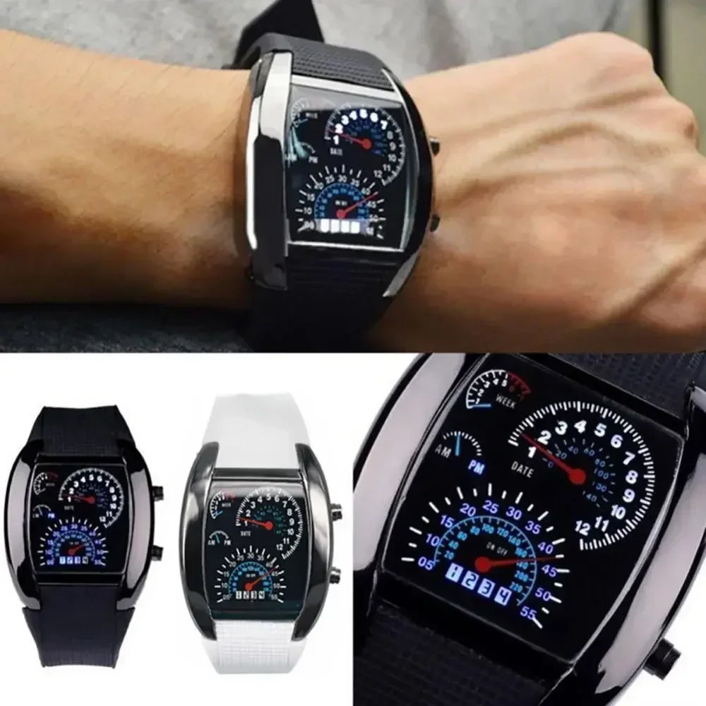 HOT SALES！！！New Arrival Fashion Men Women LED Digital Dashboard Pattern ...
