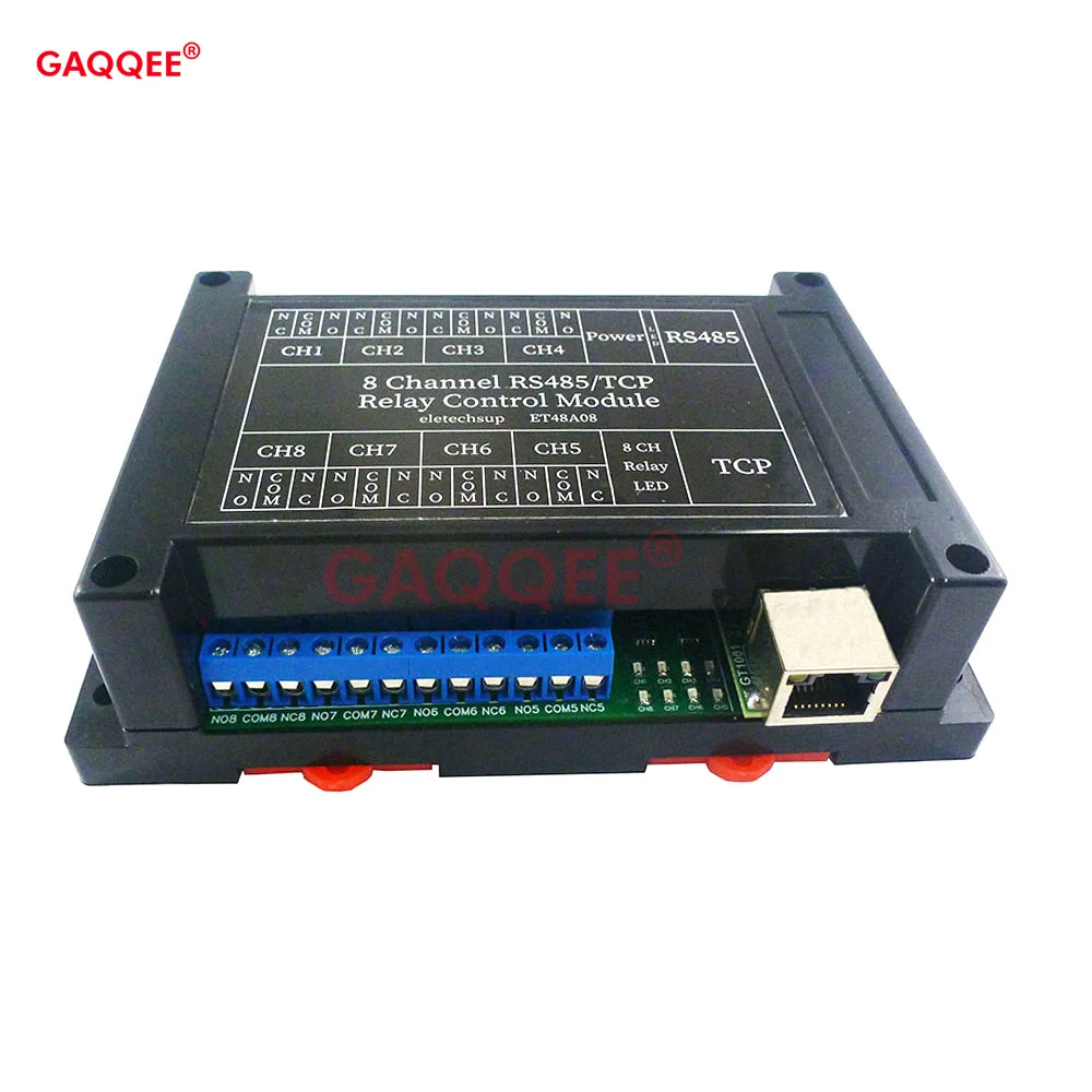 PLC 산업용 제어용 12V 8 Ch 네트워크 이더넷 RS485 다기능 Modbus Salve 릴레이 모듈, RTU TCP/IP ...