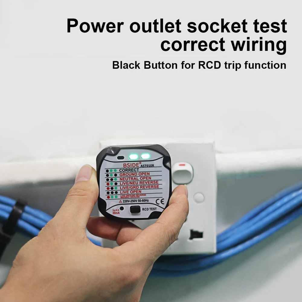 BSIDE-Socket-Tester-EU-USA-UK-Plug-RCD-GFCI-Test-Socket-Grounding ...