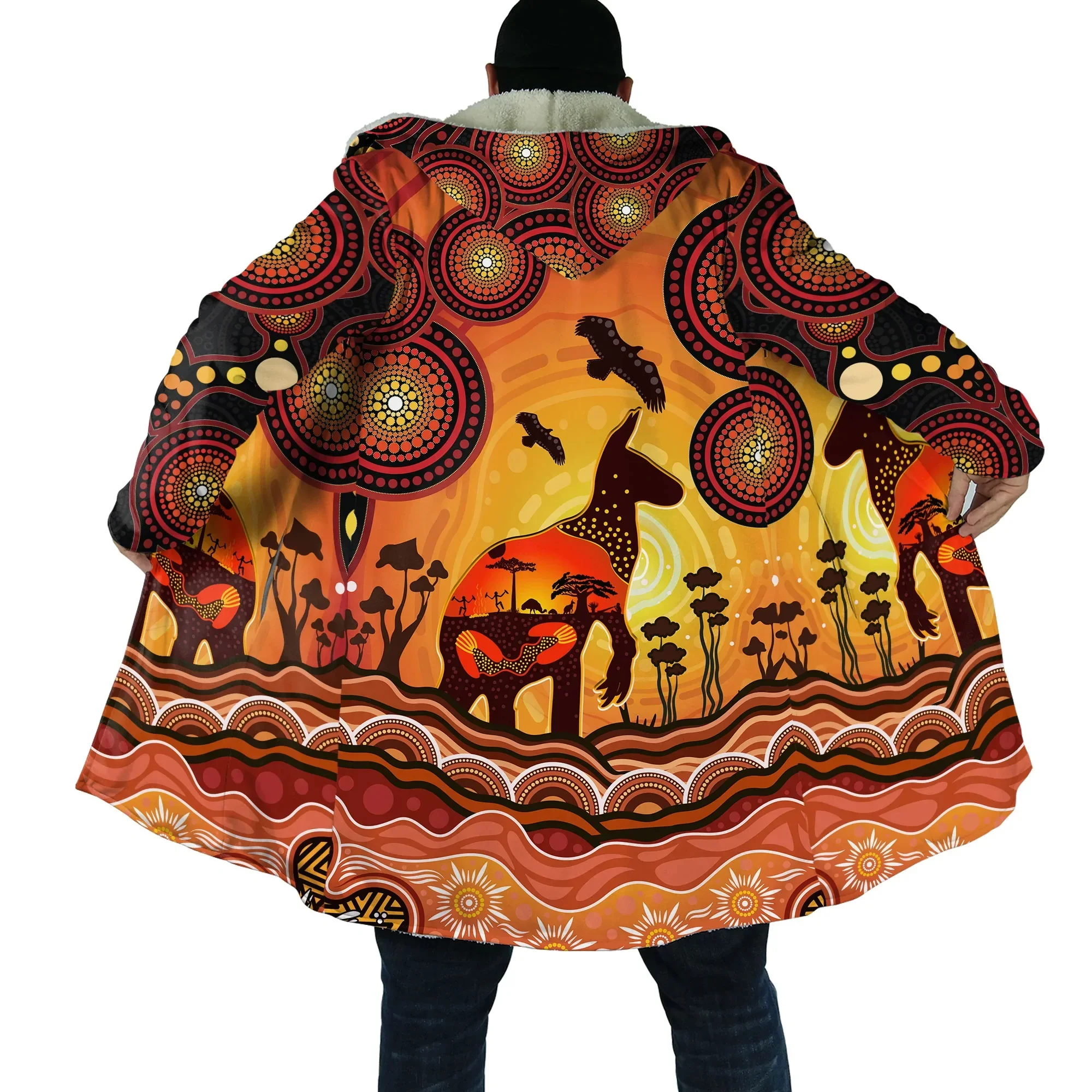 Winter-Men-s-Hooded-Cape-Australian-Indigenous-Kangaroo-3D-Printing ...