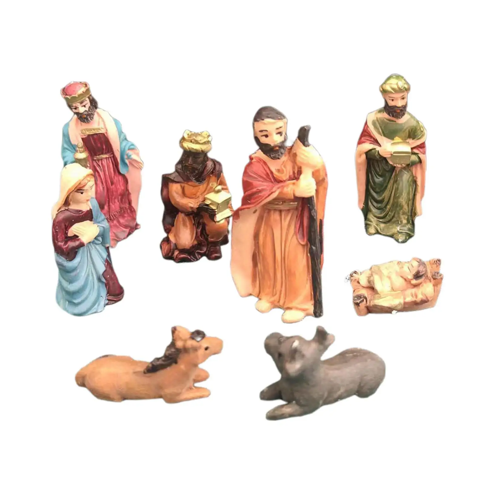 8x-Traditional-Nativity-Scene-Manger-Figurines-Set-Jesus-Statue ...