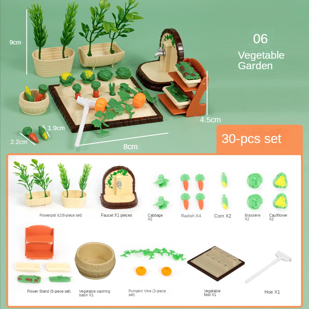 Tiny House Decor For Scenes Abaodam Mini Farmhouse Model Set - 7 ...