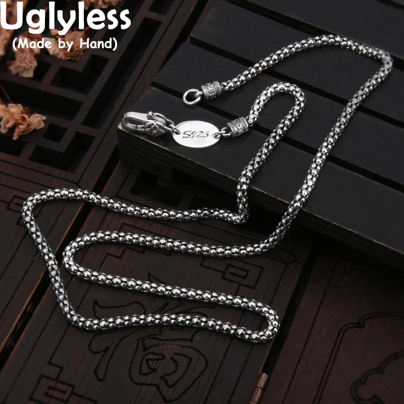 Uglyless 6-Word Mantra Lotus Link Chains for Men Thai Silver Corn ...