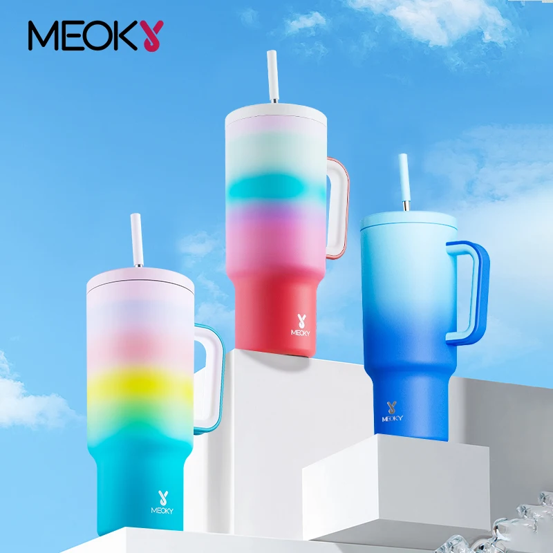Meoky-40oz-Tumbler-Handle-Straw-Multiple-Prints-Stainless-Steel-Bottle ...