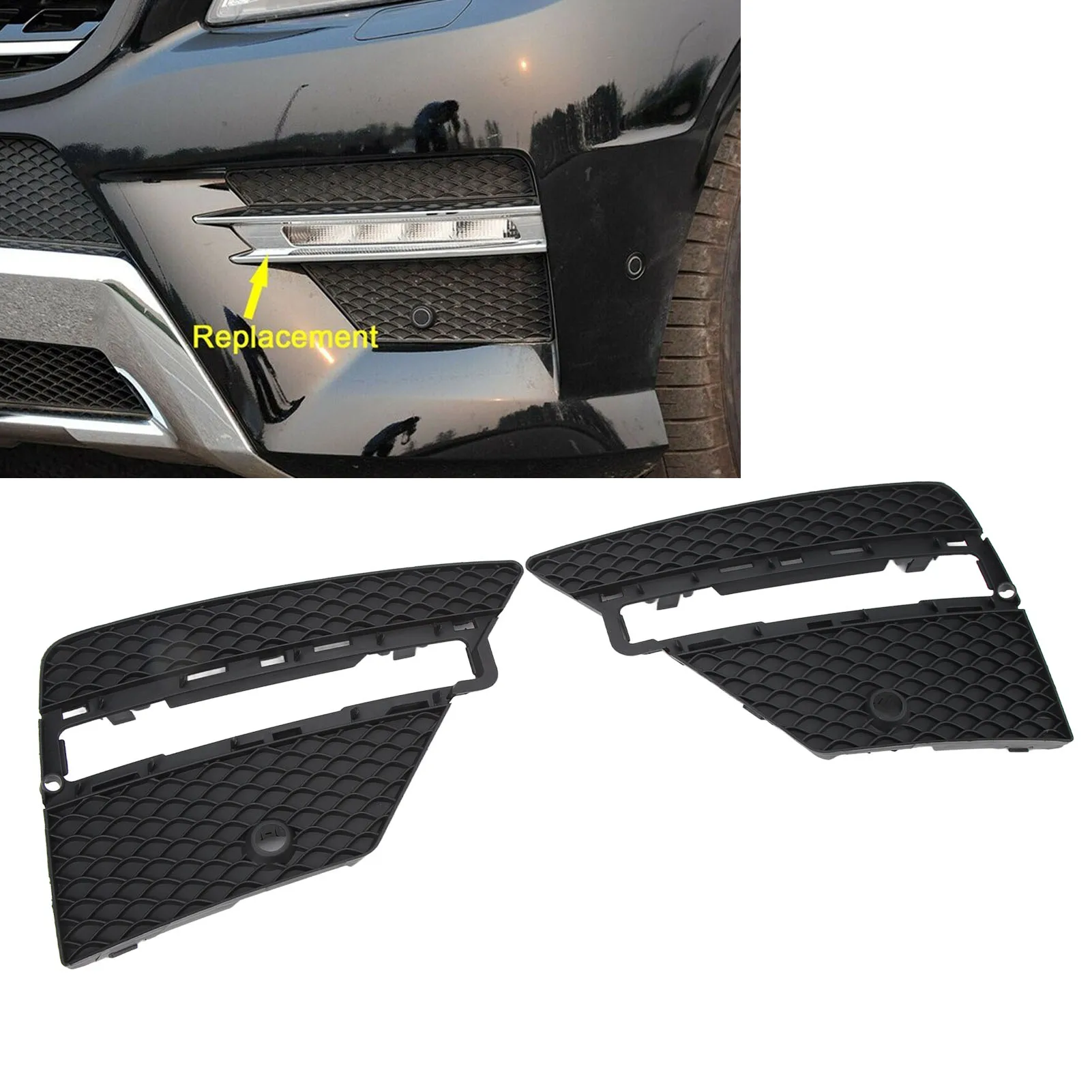 1-Pair-Bumper-Fog-Light-Cover-Grille-Set-1668852822-Replacement-for ...