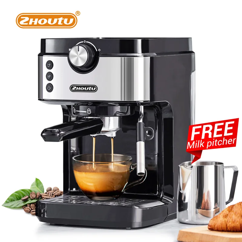 Zhoutu cafetera Espresso con Espumador de leche, máquina para café ...