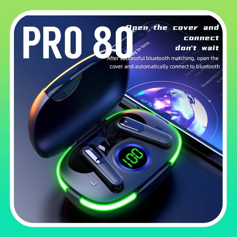 Pro 80 TWS Air Pro Fone, auriculares inalámbricos por Bluetooth ...