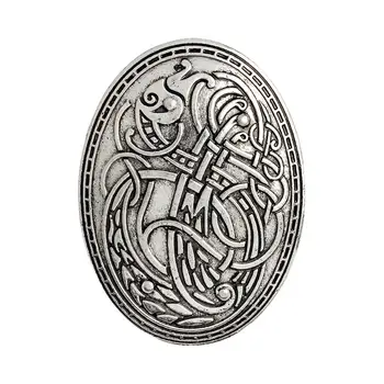 Viking Shield Brooches, Wolf Totem Clothes Fasteners - Cloak, Shawl ...