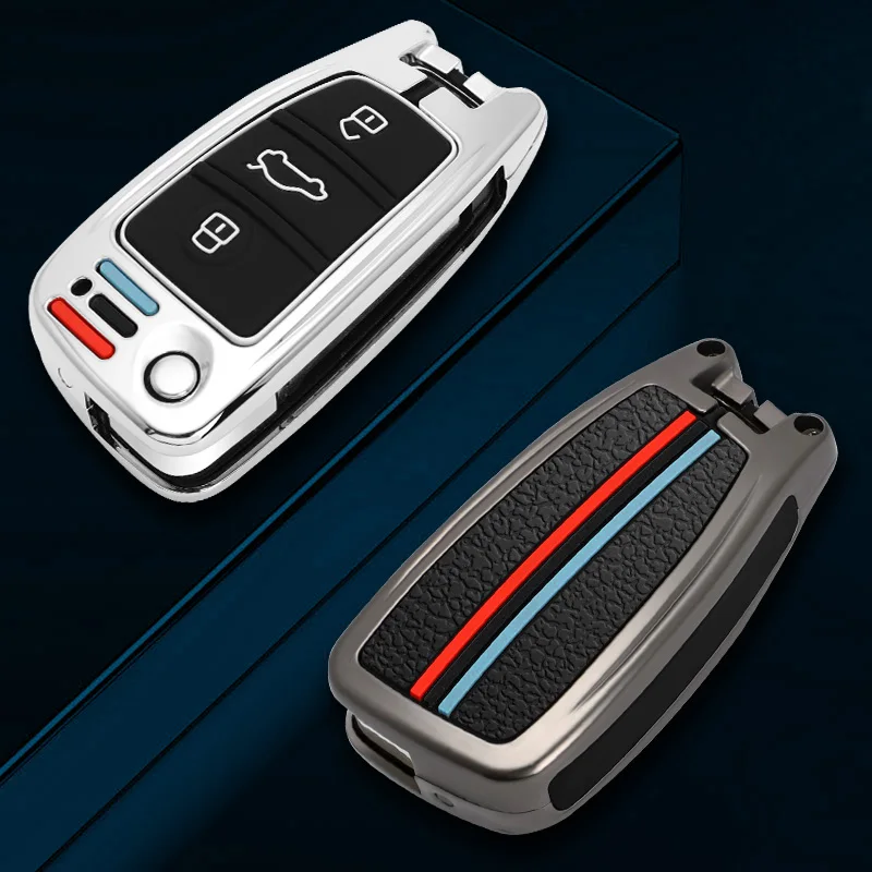 3 Buttons Zinc Alloy Car Key Case Cover Shell Fob For Audi A1 A3 A4 8P ...