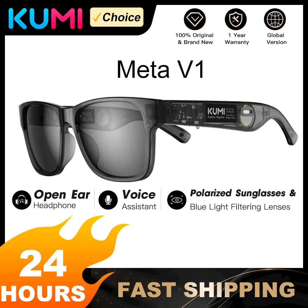 Kumi Meta V1 Smart Glasses Break Audio-visual Imagination Create Bluetooth Glasses Ipx4 ...