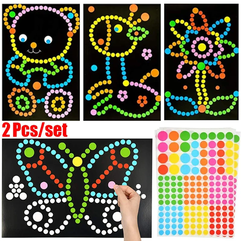 Children-Funny-DIY-Dot-Puzzle-Stickers-Cartoon-Animals-Drawing-Colorful ...