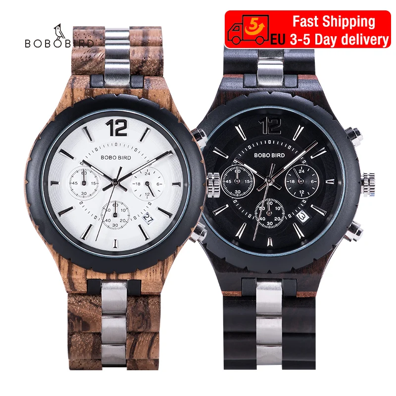 BOBO-BIRD-Natural-Wood-Watch-for-Men-Classic-Business-Chronograph ...