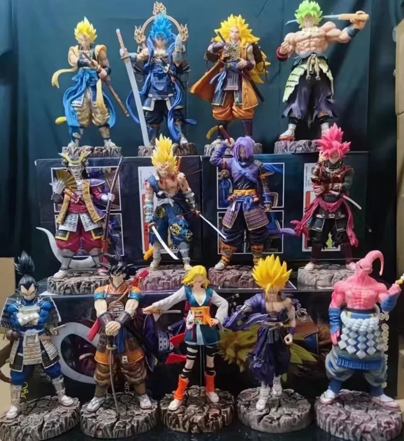 Gk-Dragon-Ball-Anime-Figure-34cm-Samurai-Son-Goku-Gohan-Vegeta-Figurine ...