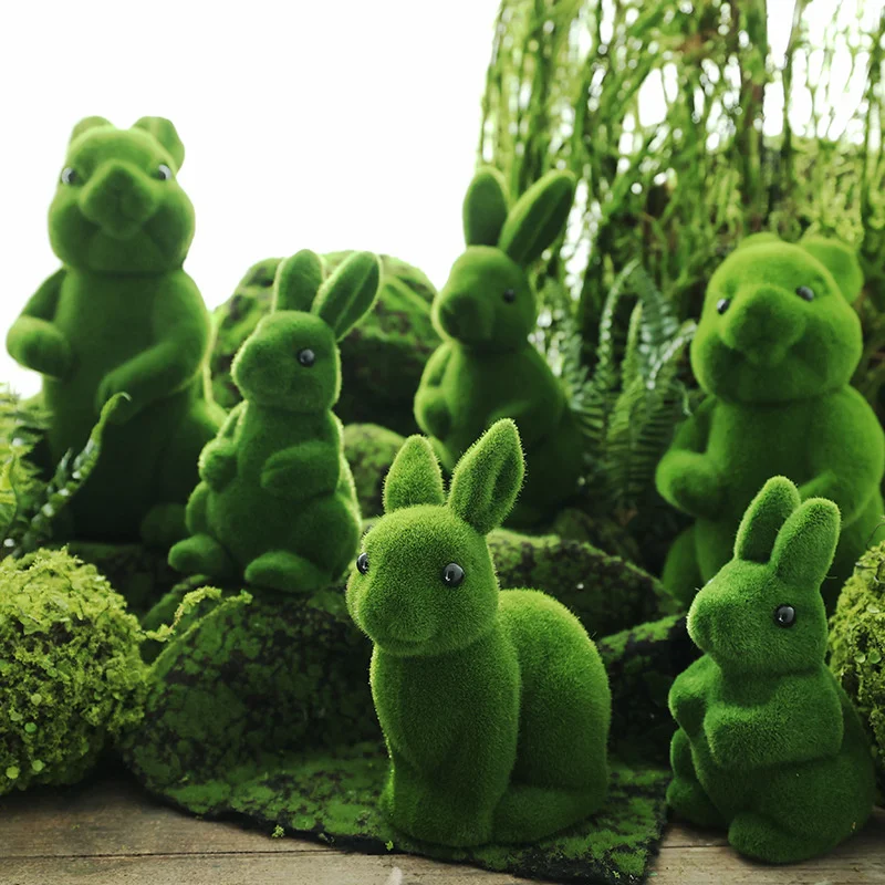 Simulation-Moss-Rabbit-Grass-Bunny-Artificial-Turf-Animal-Ornaments ...