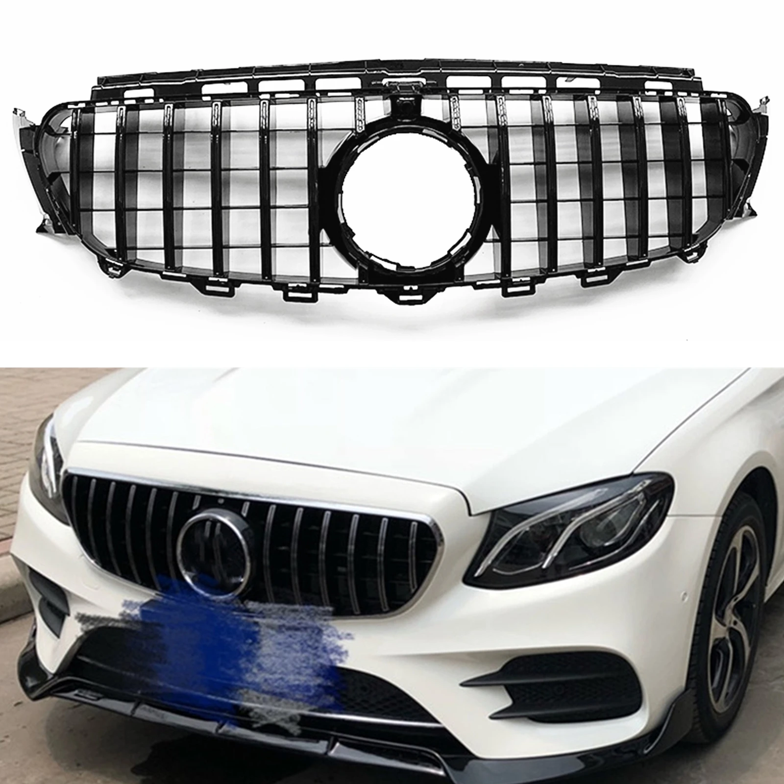 Car-Front-Grill-Upper-Grille-Bumper-Hood-Mesh-Center-Grid-For-Mercedes ...