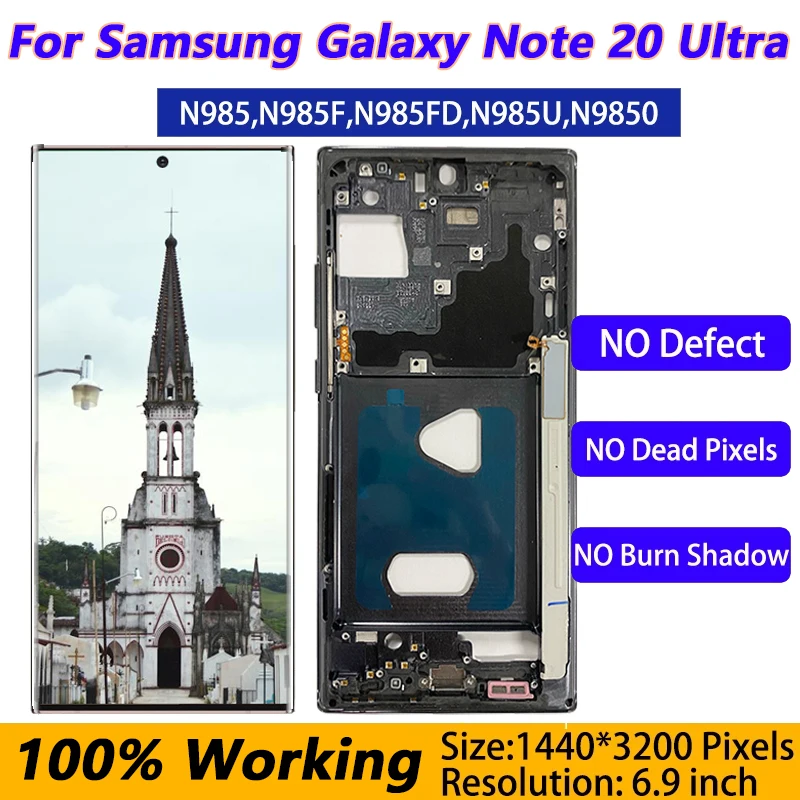 Super-Amoled-Display-Note20-ultra-with-Frame-LCD-For-Samsung-Galaxy ...