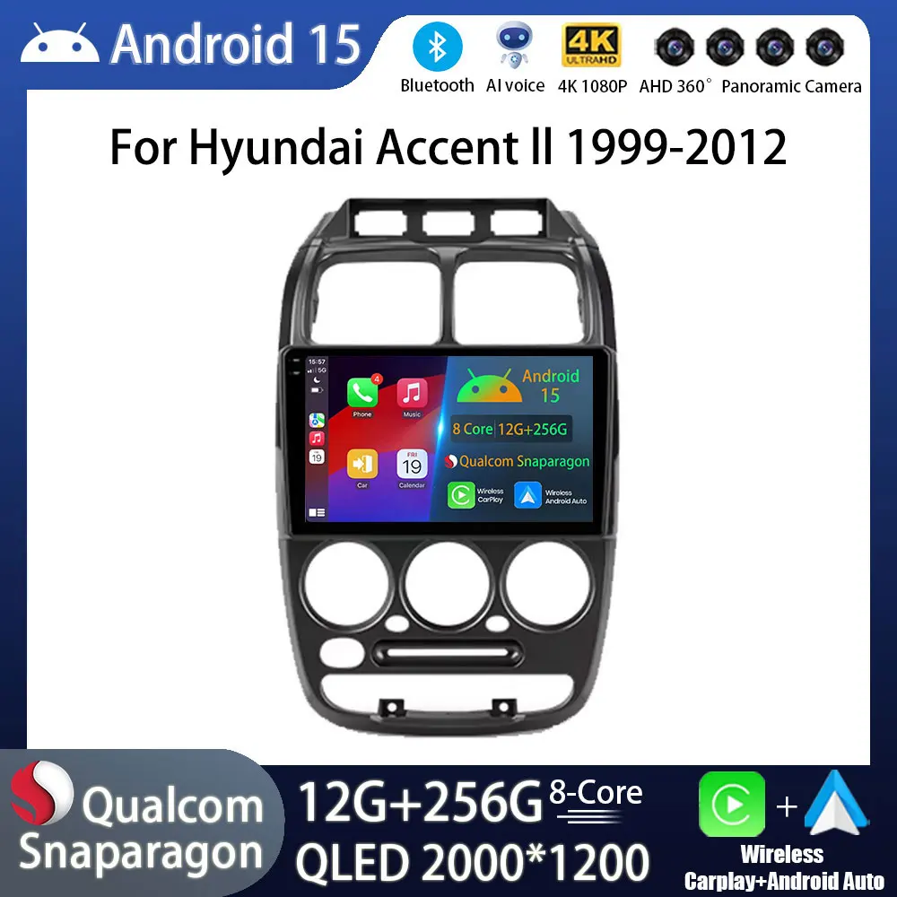 Radio para Auto Android 15 para Hyundai Verna Accent II 2 LC2 1999-2012 ...