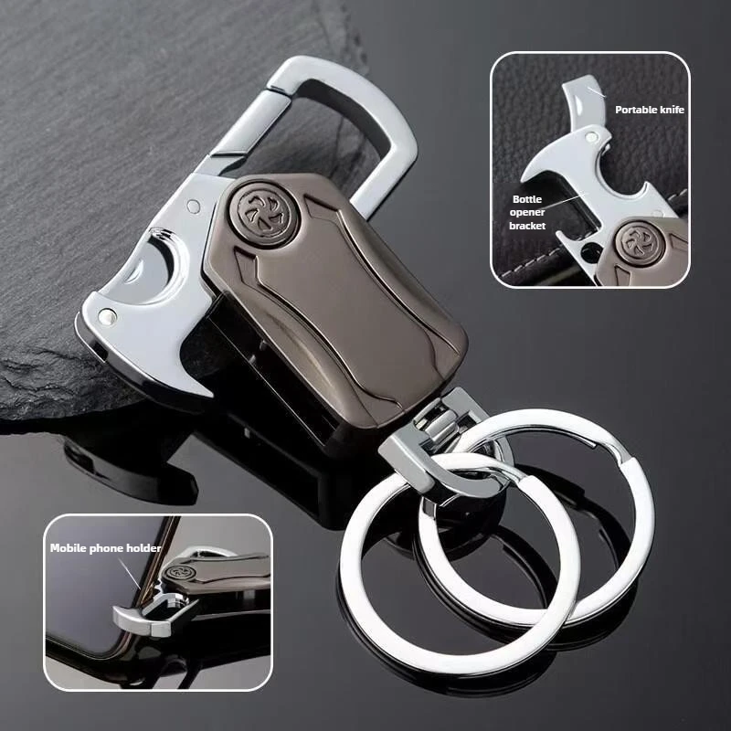 High Quality Simplicity Double Ring Key Chain Waist Hanging Metal Zinc ...