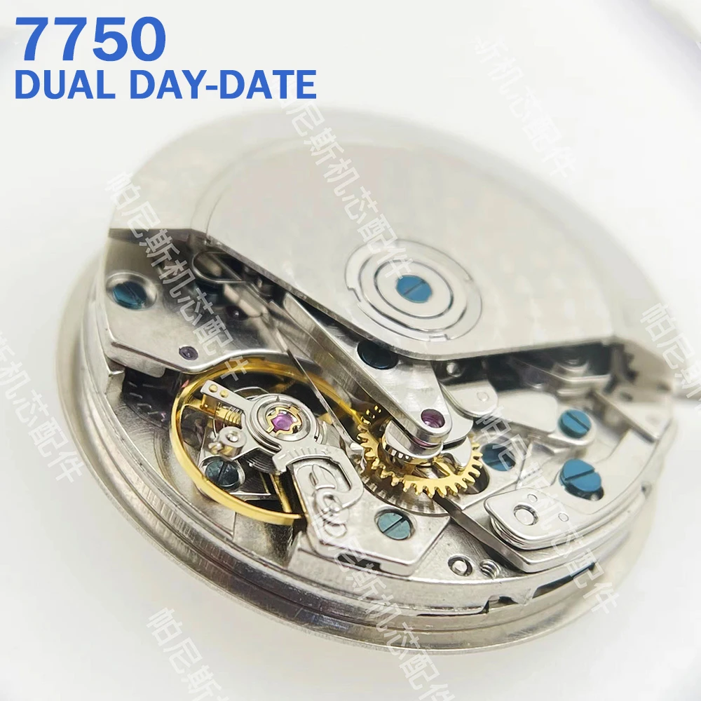 Dandong Clone 7750 Chronograph Mechanical Movement Dual Day-Date Black ...