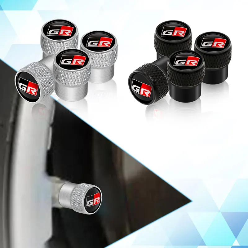 4Pcs-Car-Wheel-Tire-Valve-Cover-Cap-Auto-Accessories-For-Toyota-GR ...