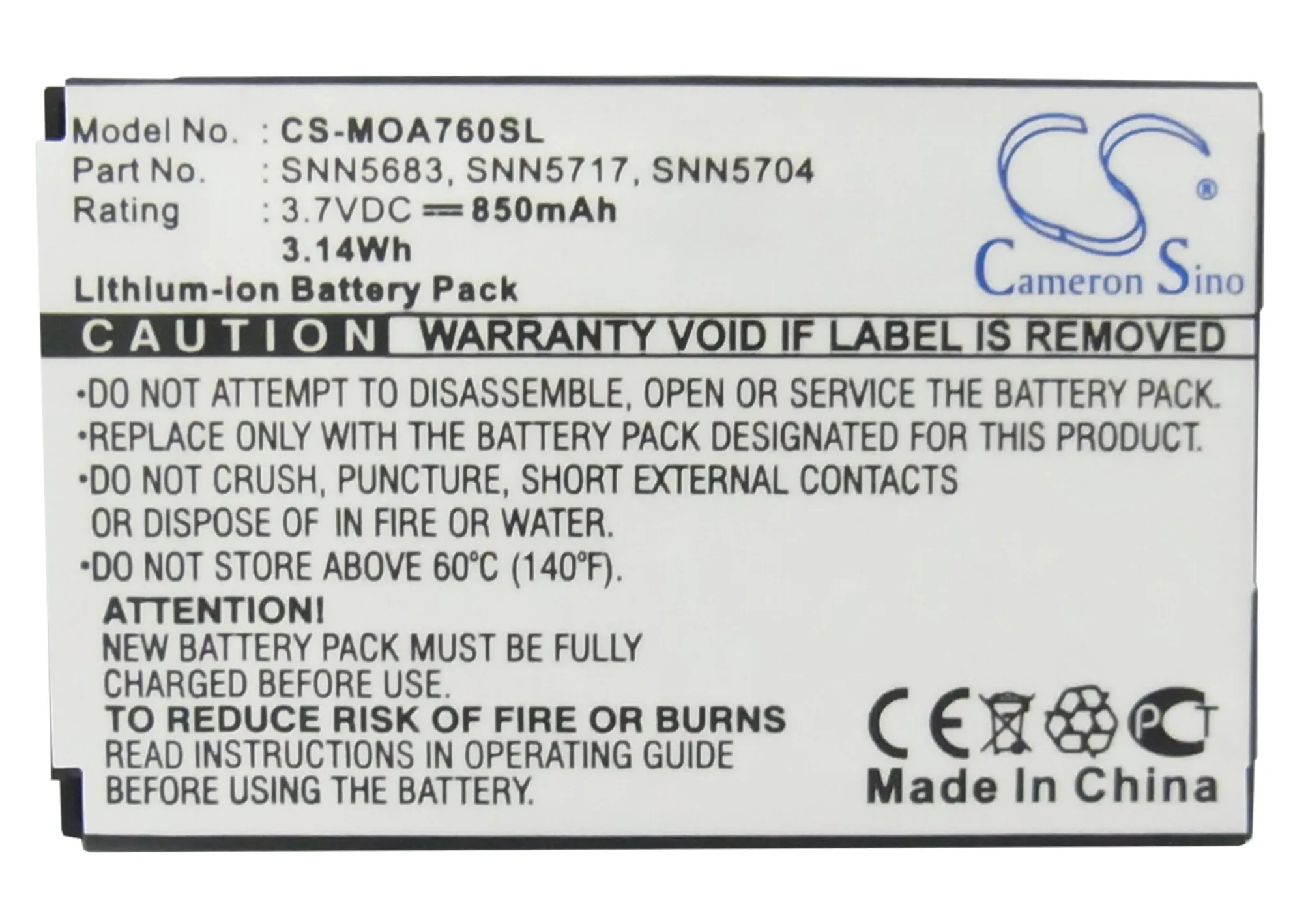 Mobile,SmartPhone Replacement Battery For Motorola: A630,A760,A768 ...