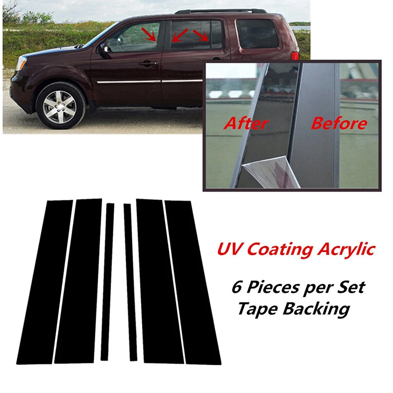 6pcs-Gloss-Black-Pillar-Posts-Door-Side-Window-Trim-Decal-Cover ...