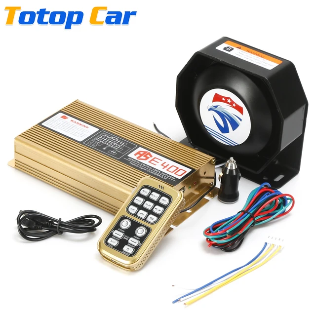 12V Car Police Sirens 400W 15 Tone Auto Warning Alarm Horn Emergency ...