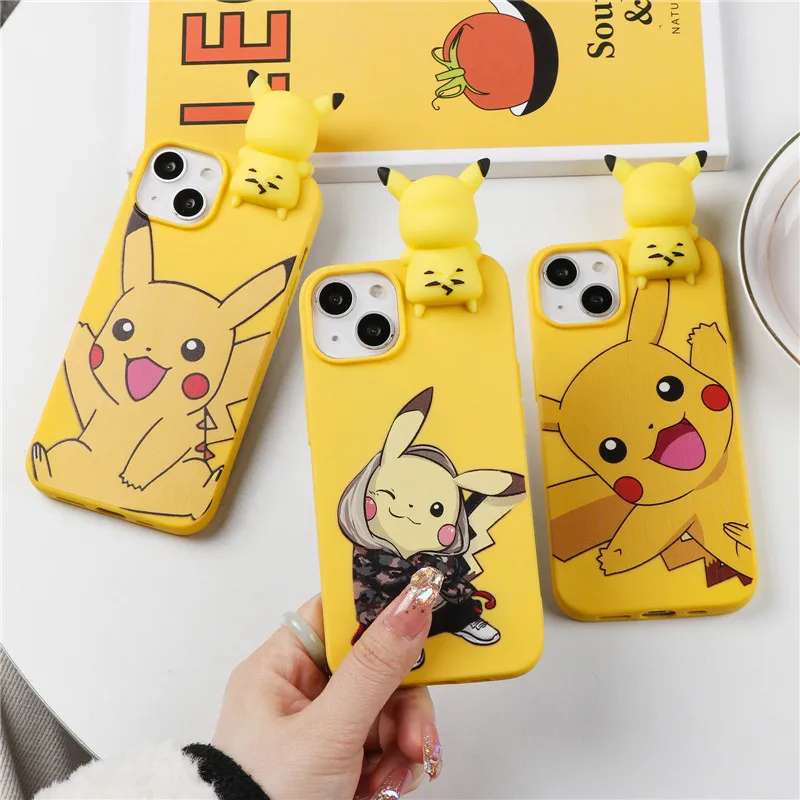 Boneca 3d pikachu caso para samsung galaxy a32 a50 a51 a53 a52s a70 a52 ...