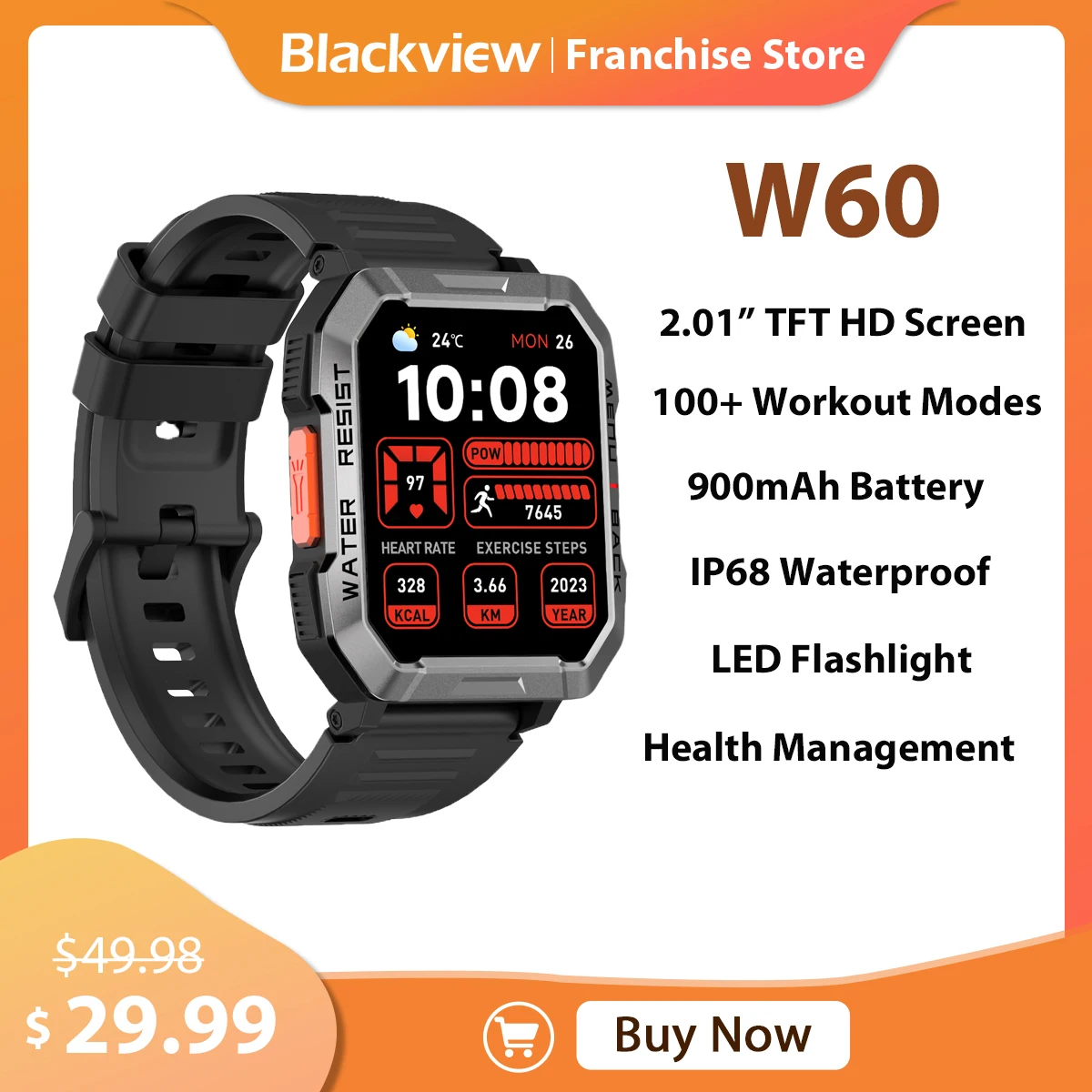 Blackview-W60-Rugged-Smartwatch-2-01-Inches-IP68-Waterproof-900mAh-Incoming-Call-Alert-LED ...