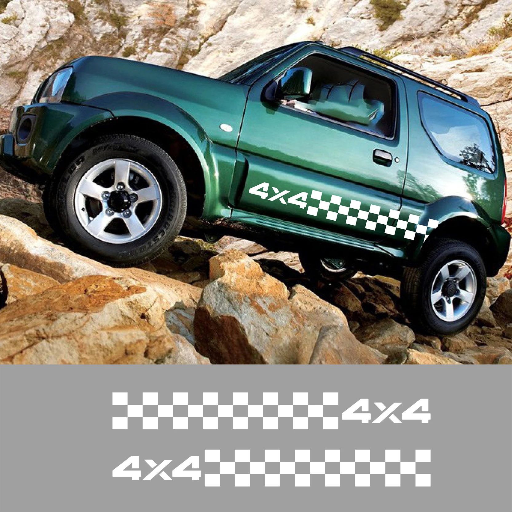 2Pcs-Graphics-Stickers-Diy-Fashion-Sports-Car-4X4-Square-Grid-Pattern ...