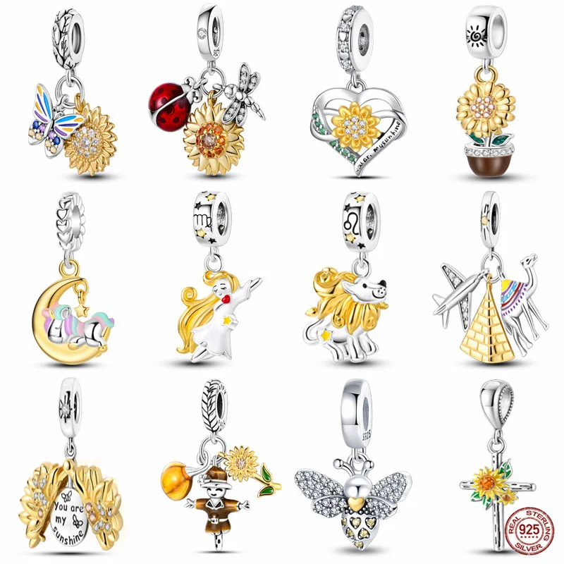 Fit-Pandora-Original-Bracelet-100-925-Sterling-Silver-Golden-Charm ...