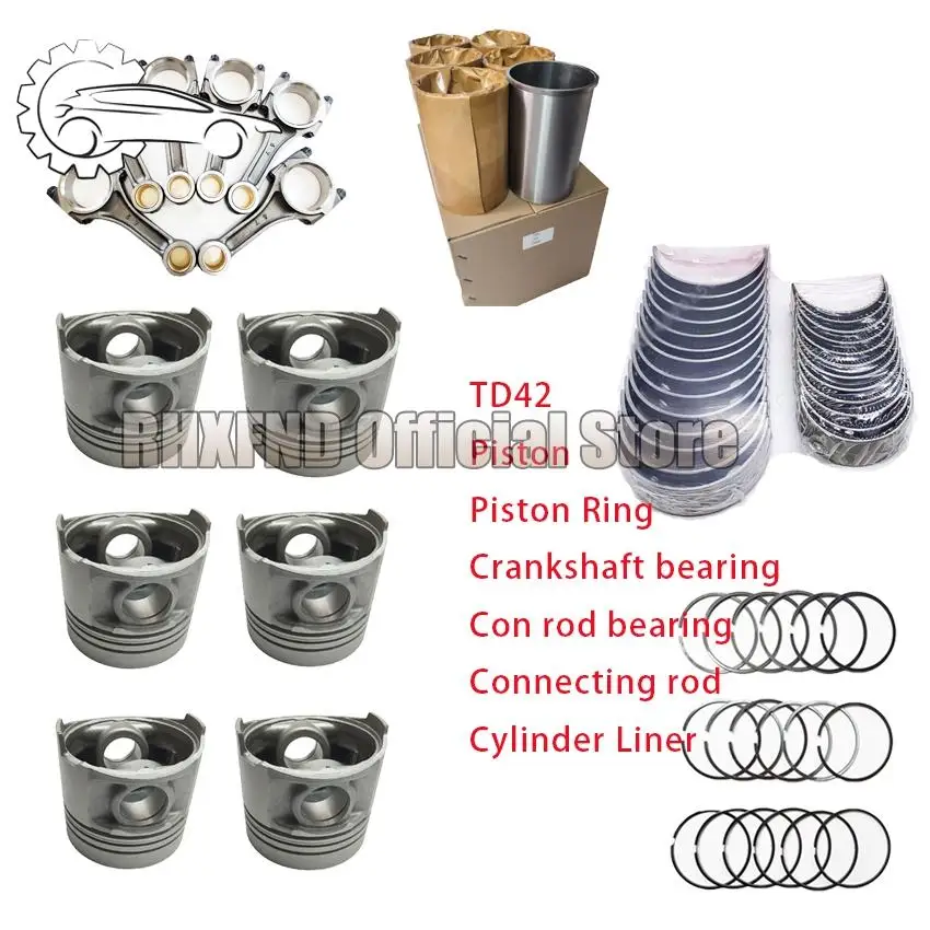 TD42T TD42 Piston Ring/Crankshaft Bearing/Cylinder Liner/Connecting Rod ...