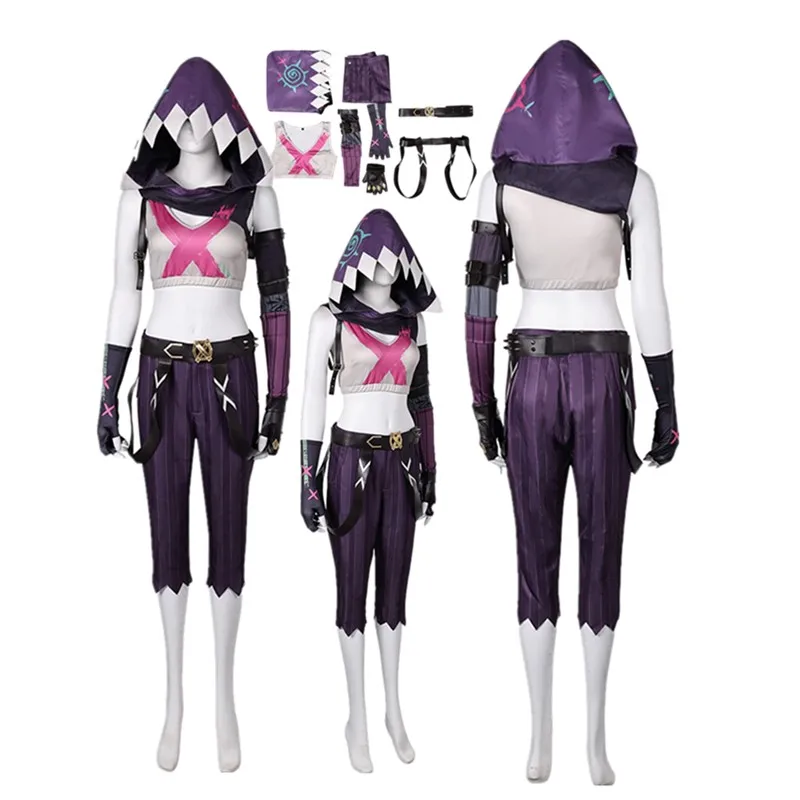 Jinx-Cosplay-Costume-Arcane-Disguise-LoL-Adult-Women-Vest-Shorts-Belt ...