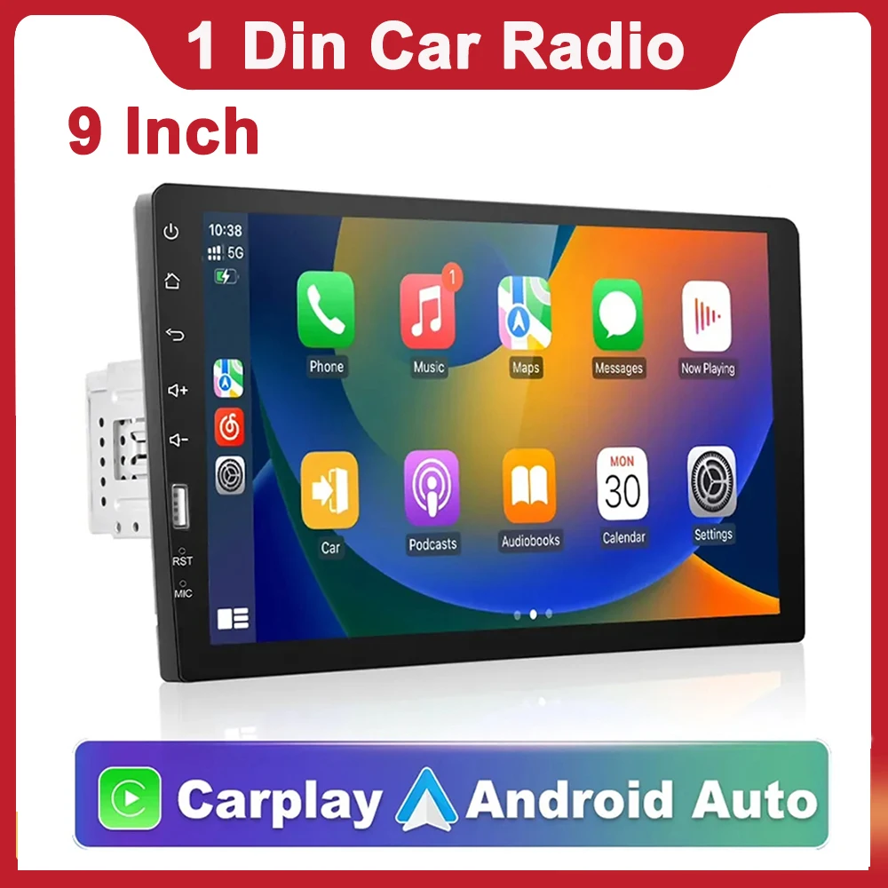 1-Din-Car-Radio-9-Inch-HD-Touch-Screen-Autoradio-Multimedia-Player-Auto ...