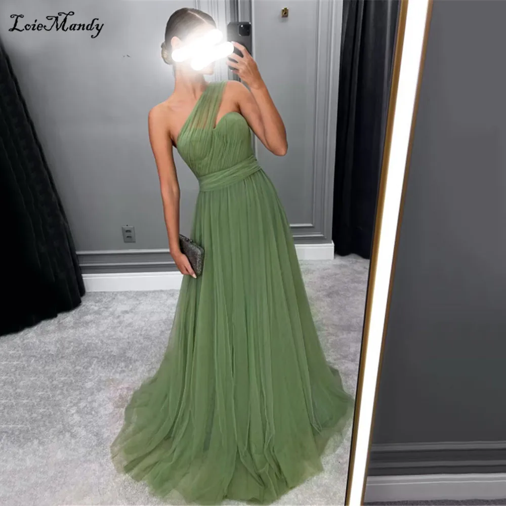 Robe-de-soir-e-longue-pliss-e-en-tulle-vert-sauge-pour-femmes-robes-de ...