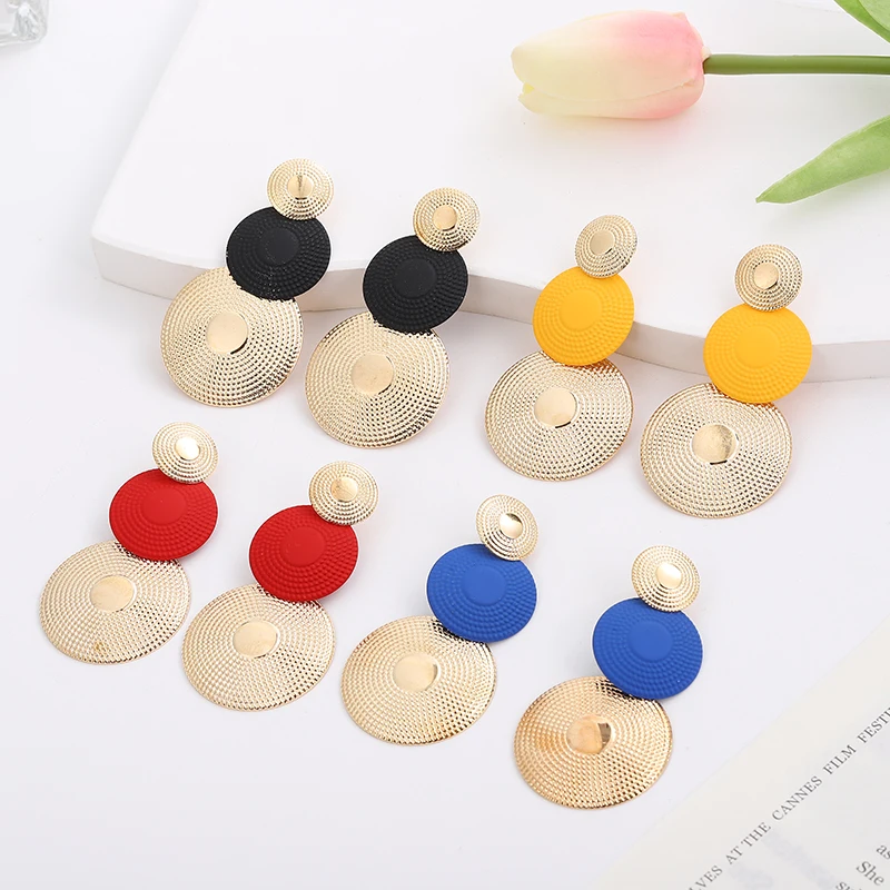 Exaggerated-Three-Layers-Big-Round-Drop-Earrings-European-and-American ...