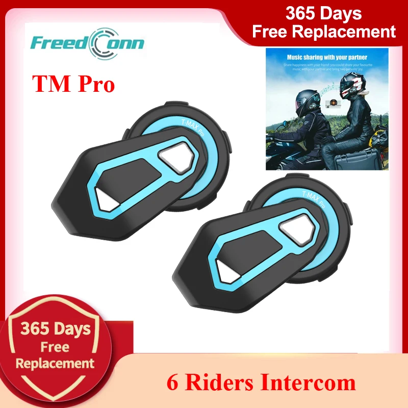 Freedconn T MAX pro 6 pilotos 1200m bluetooth grupo da motocicleta ...