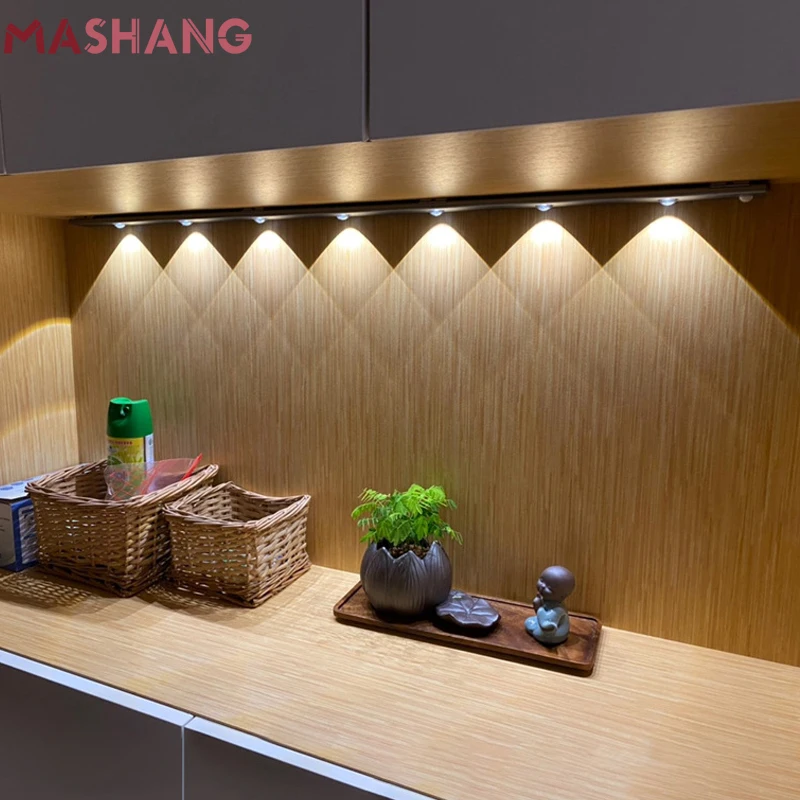 Sensores de movimento led luzes da cozinha recarregável sob a luz do ...