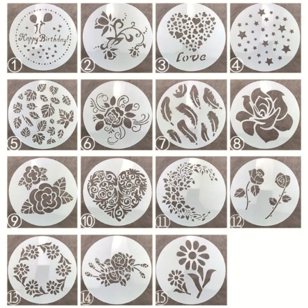 Round Lace Cake Stencils Template 15PCS Cake Decorating Tools DIY ...