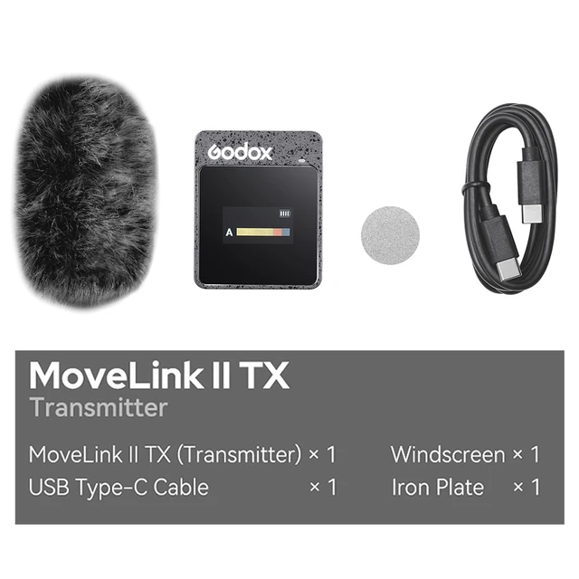 Godox MoveLink II M1 M2 Microphone 2.4G Wireless Transmitter Receiver ...