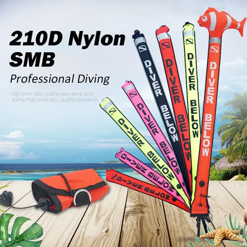 Scuba-Surface-Marker-Buoy-SMB-4-5ft-Hi-Visibility-Reflective-Band-Open ...