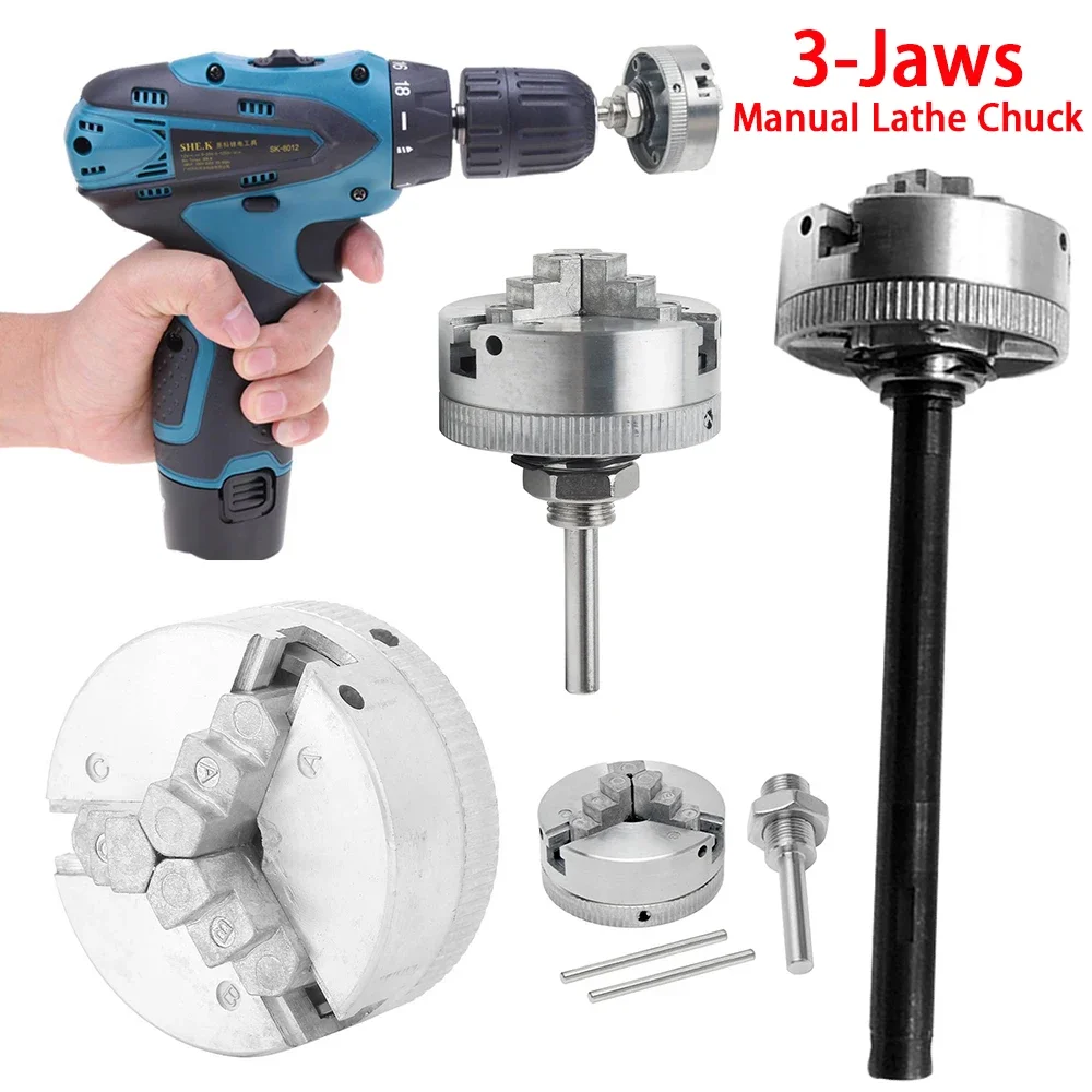 1Set-3-Jaws-Manual-Lathe-Chuck-With-Turning-Machine-Tools-Accessories ...