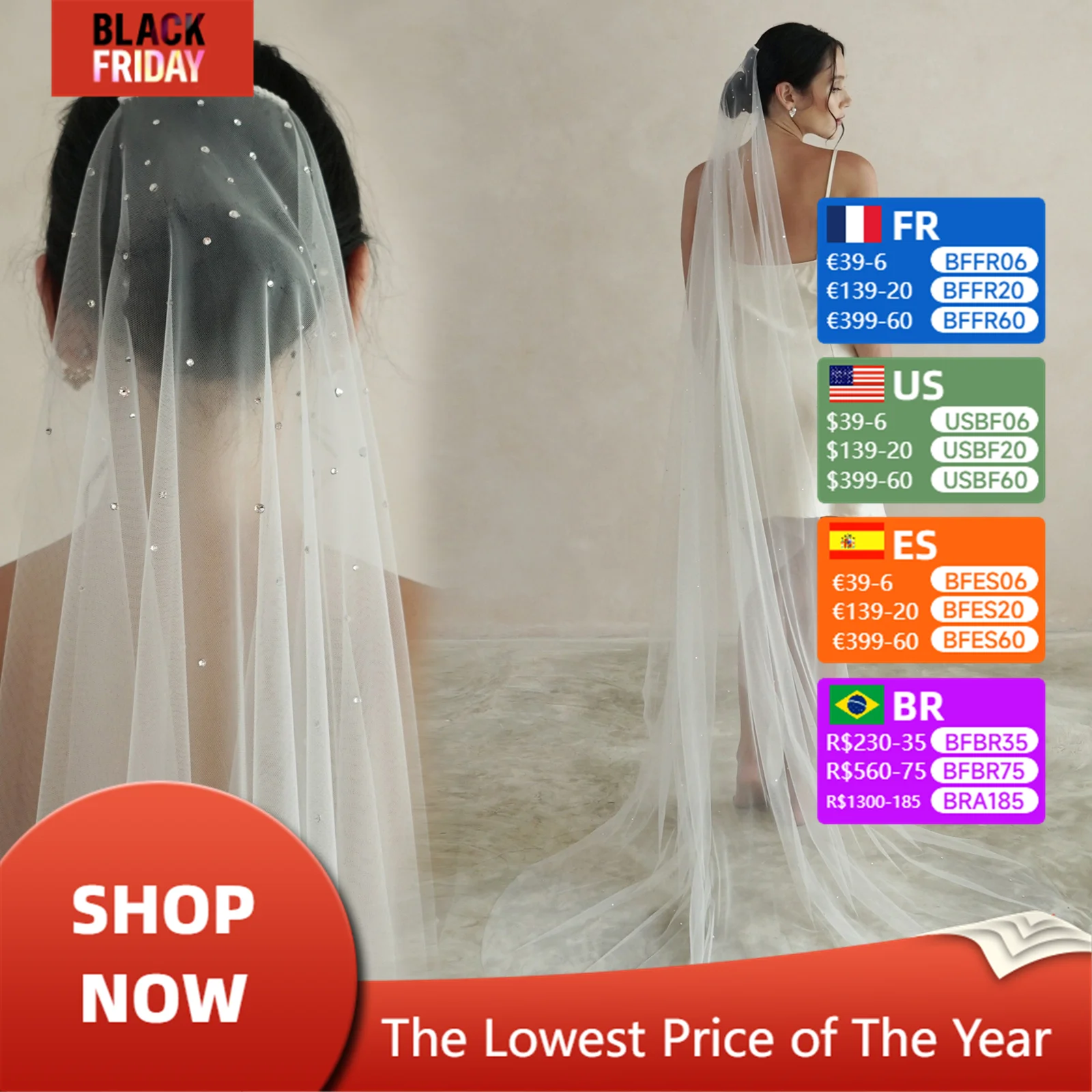 YouLaPan-V71a-Glittering-Wedding-Veil-Sparkly-Crystal-Bridal-Veil ...