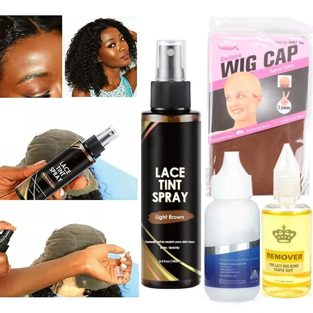 100ml 레이스 색조 스프레이 방수 레이스가 발 접착제 땀 방지 접착제 리무버가 발 모자 머리 확장 개인 레이블에 대 한 머리
